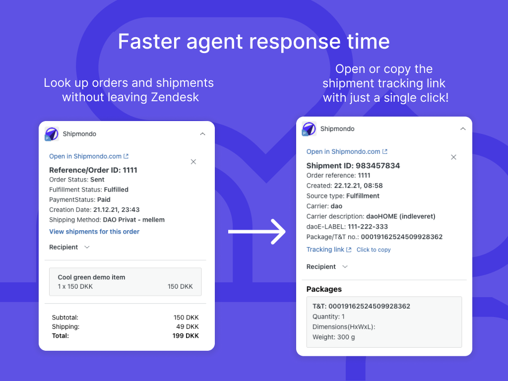 Shipmondo by Proventic App Integration with Zendesk Support